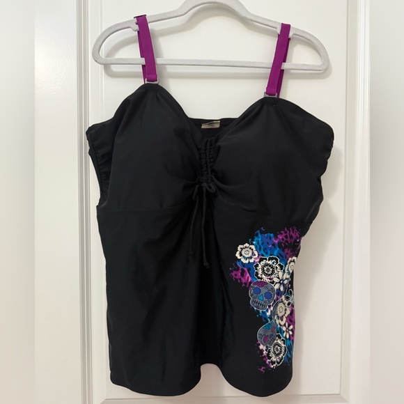 torrid | Swim | Hard To Find Torrid Sz 4 Skulls Floral Tankini Swim ...